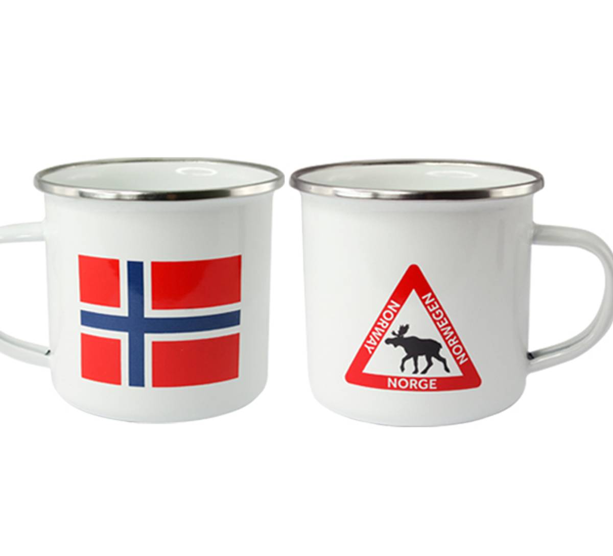 660515 Enamel Mug w/Moose Sign and Norwegian Flag – Bergquist Imports