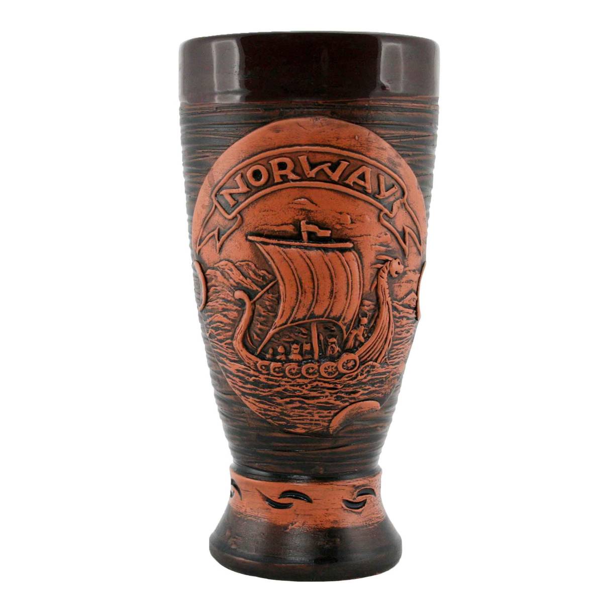 754568 Handcrafted Ceramic Wine Mug; Viking Ship – Bergquist Imports