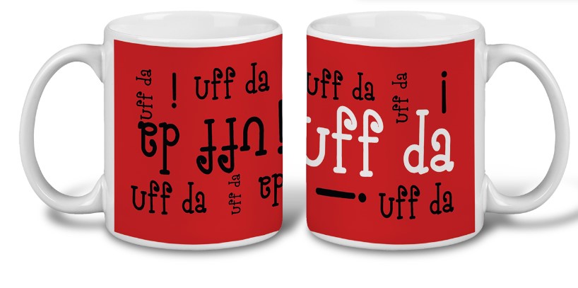 18276-00 11oz Uff da Text Mug – Bergquist Imports